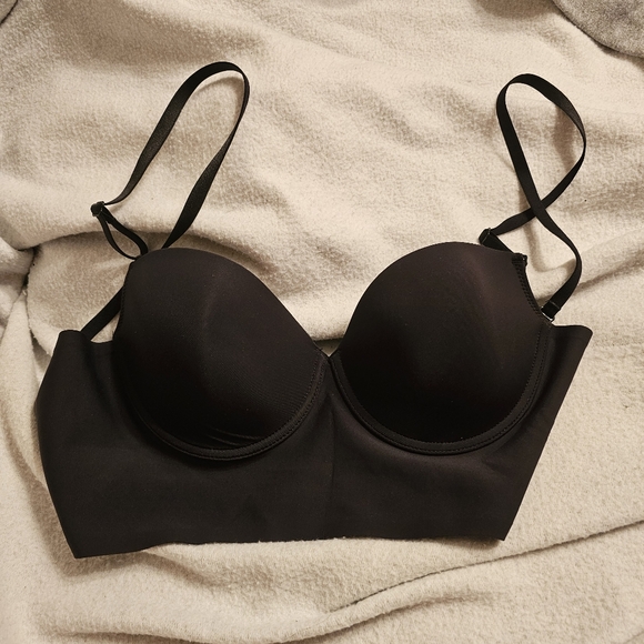 Cherry Sky | Intimates & Sleepwear | Cherry Sky Low Back 32d Black Bra ...